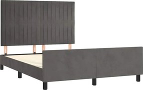Rám postele bez matrace tmavě šedý 140 x 190 cm samet 3125874