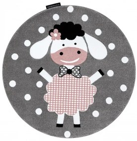 Dywany Łuszczów Dětský kusový koberec Petit Dolly sheep grey kruh ROZMĚR: 120x120 (průměr) kruh