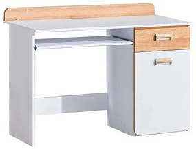 Lorento - psací stůl L10 - bílá brilantní/dub nash