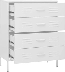 Komoda se zásuvkami bílá 80 x 35 x 101,5 cm ocel 336206