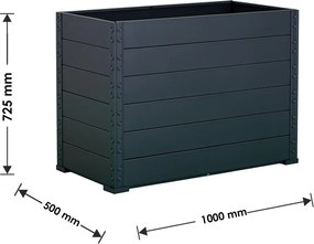 Trestles AKCE 1+1 - Vyvýšený kovový záhon Midi - černý