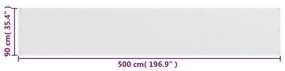Balkonová zástěna bílá 90 x 500 cm HDPE - Default Title