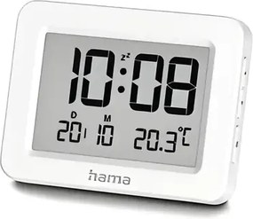 Hama Kos bílá / Digitální budík / LCD / teplota a datum / snooze