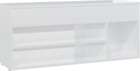 vidaXL Lavice s botníkem 105x30x45 cm dřevotříska [808762] Barva: bílá s vysokým leskem