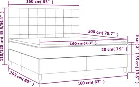 Box spring postel s matrací tmavě modrá 160x200 cm samet 3143035
