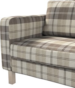 Potah na křeslo IKEA Karlstad, krátký barva béžová látka pletený vzor, vzorované