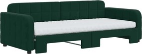 Válenda s přistýlkou a matracemi tmavě zelená 90 x 200 cm samet 3196955