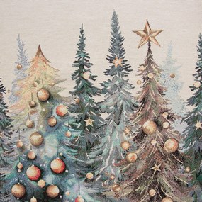 VÁNOČNÍ GOBELÍNOVÝ BĚHOUN NA STŮL FOREST 45X140 CM VZOROVANÝ