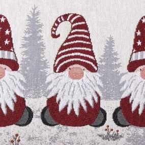SCANquilt povlak MOTIV elfi a hvězdy bíločervená 45 x 45 cm