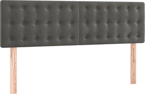 Box spring postel s matrací tmavě šedý 140 x 190 cm samet 3141540