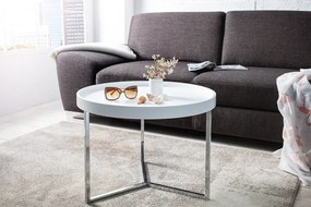 Moderní konferenční stolek s odnímatelným podnosem Modular bílý 60cm