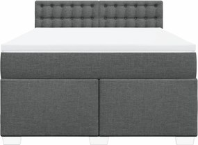 Box spring postel s matrací tmavě šedá 160x200 cm textil 3288254