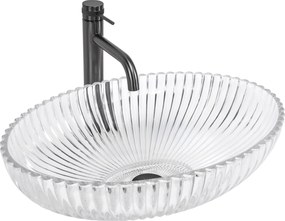 Rea Nicole, skleněné umyvadlo na desku 510x345x150 mm, čirá, REA-U4701