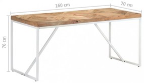 Jídelní stůl hnědá / bílá Dekorhome 140x70x76 cm