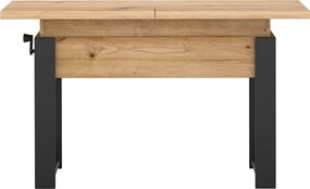 Rozkládací polohovací konferenční stolek HOGO 3v1 | 120-157x62,5-74,5x67 cm | síla horní desky 32 mm | dub artisan/černé nohy