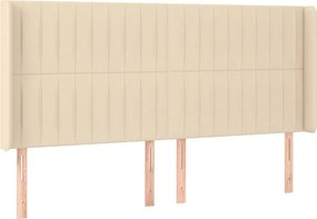 Box spring postel s matrací a LED krémová 200x200 cm textil 3138506