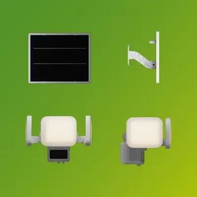 Philips Zyren bílá / LED venkovní nástěnné solární svítidlo s PIR čidl