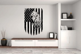 Lepy.cz Samolepka na zeď Orel - Americká vlajka Velikost (šířka x výška): 60x90cm, Barevná varianta: Černá