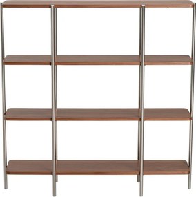 Regál v dekoru ořechu v tmavě přírodní barvě 120x120x30 cm Lyllo – Ellos Home