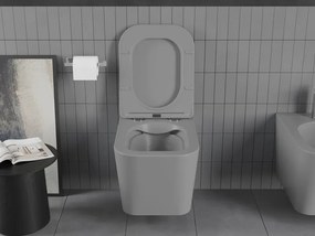 Mexen Teo WC Rimless s WC deskou slim, duroplast, světle šedá matná, 30854061