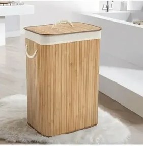 Compactor Bamboo - obdélníkový přírodní / Bambusový koš na prádlo s ví
