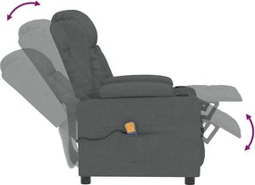 Masážní křeslo tmavě šedé textil 339059