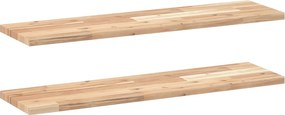 Plovoucí police 2 ks 80 x 20 x 2 cm neošetřené akáciové dřevo 3279344