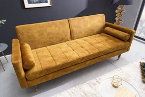 Designová rozkládací sedačka Walvia 196 cm hořčicová žlutá