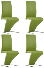 Petromila Jídelní židle s cik-cak designem 4 ks zelené umělá kůže