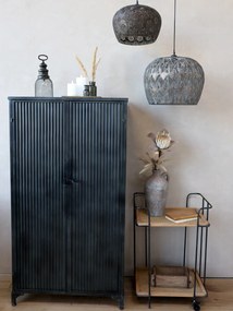 Kovový vozík na kolečkách s dřevěnými deskami Cannie - 55*41*76cm