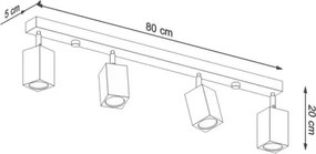 Stropní svítidlo SOLLUX Keke 4 GU10 4x40W bez zdroje dub SL.1038