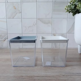 DÓZA NA SUCHÉ POTRAVINY 600 ml – nízká, průhledná | DomaLEP varianta: ŠEDÁ