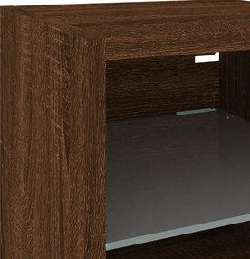 vidaXL 8dílná obývací stěna s LED kompozitní dřevo [3216639] Barva: hnědý dub