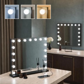 BRILAGI - LED Stmívatelné make-up zrcadlo HOLLYWOOD LED/15W/230V 60x50 cm černá