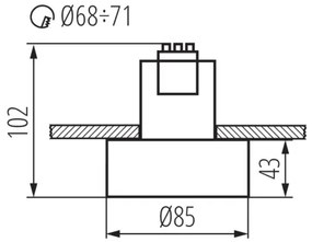 Kanlux 27575 - Podhledové svítidlo MINI RITI 1xGU10/25W/230V černá/zlatá