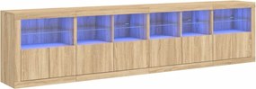 Příborník s LED osvětlením dub sonoma 283 x 37 x 67 cm 3209018