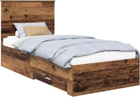 Rám postele s čelo Staré dřevo 90 x 190 cm Kompozitní dřevo 3411366