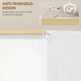 HOMCOM skříňka na boty výklopný botník 3 klapky na 18 párů bot prostorově úsporná v bílé a přírodní barvě 72 x 26 x 112 cm do předsíně a vstupních pr…