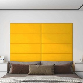 vidaXL Nástěnné panely 12 ks 90 x 30 cm samet 3,24 m² [343920] Barva: Žlutá