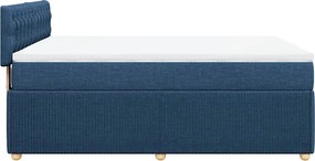 Box spring postel s matrací modrá 140x190 cm textil 3289764