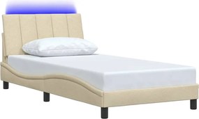 Rám postele bez matrace Hanko krémová 100 x 200 cm textil 3310445