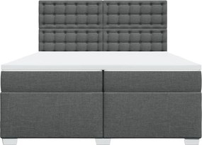 Box spring postel s matrací tmavě šedá 200x200 cm textil 3290610