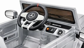 LEAN CARS Elektrické autíčko Mercedes AMG G 63 stříbrné lakované