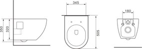Erga Astrid, závěsná WC mísa 510x360x360mm, Rimless + toaletní sedátko s pomalým zavíráním, bílá, ERG-V03-ASTRID-RIM-WH