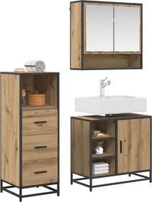 Sada koupelnového nábytku 3 ks Artisanový dub Kompozitní dřevo 3402370