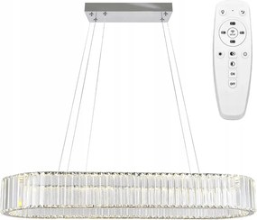 Závěsná Křišťálová Led Stropní Lampa V Chromovém Provedení S Dálkovým Ovládáním Glamour Toolight