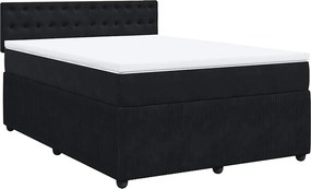 Box spring postel s matrací černá 140x200 cm samet 3287772