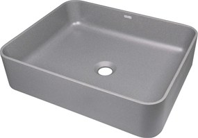 Deante Temisto, granitové umývadlo na dosku 500x400x120mm, šedá metalíza, DEA-CQT_SU5S