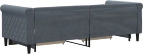 Válenda s přistýlkou a zásuvkami tmavě šedá 80 x 200 cm samet 3197813