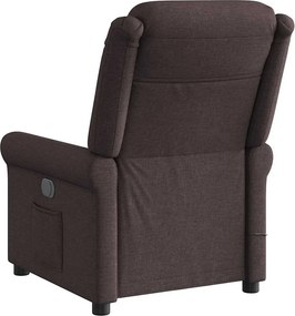 Elektrické masážní polohovací křeslo tmavě hnědé textil 3303309